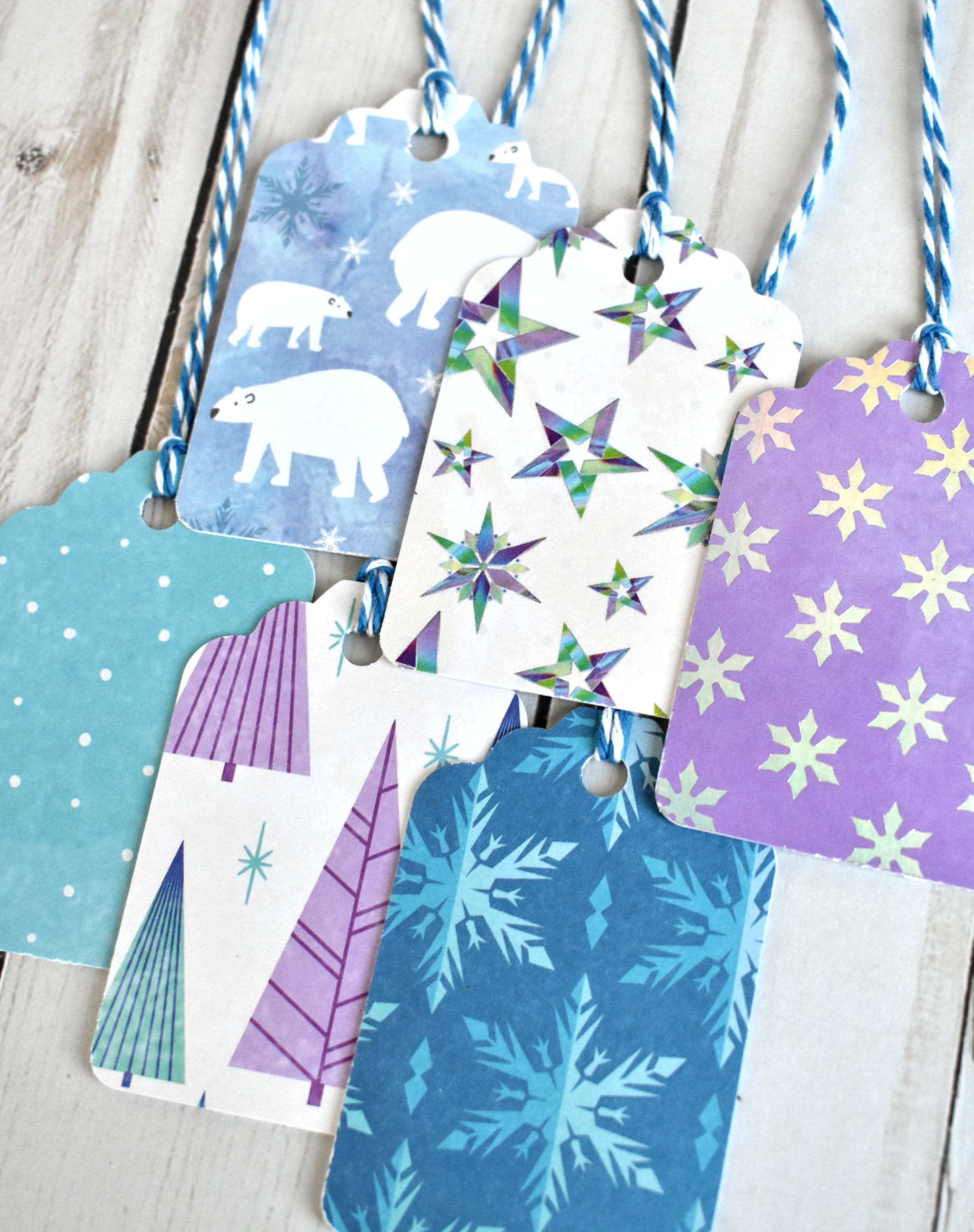 Blue & Purple Holographic Christmas Gift Tags Handmade Christmas Gift ...