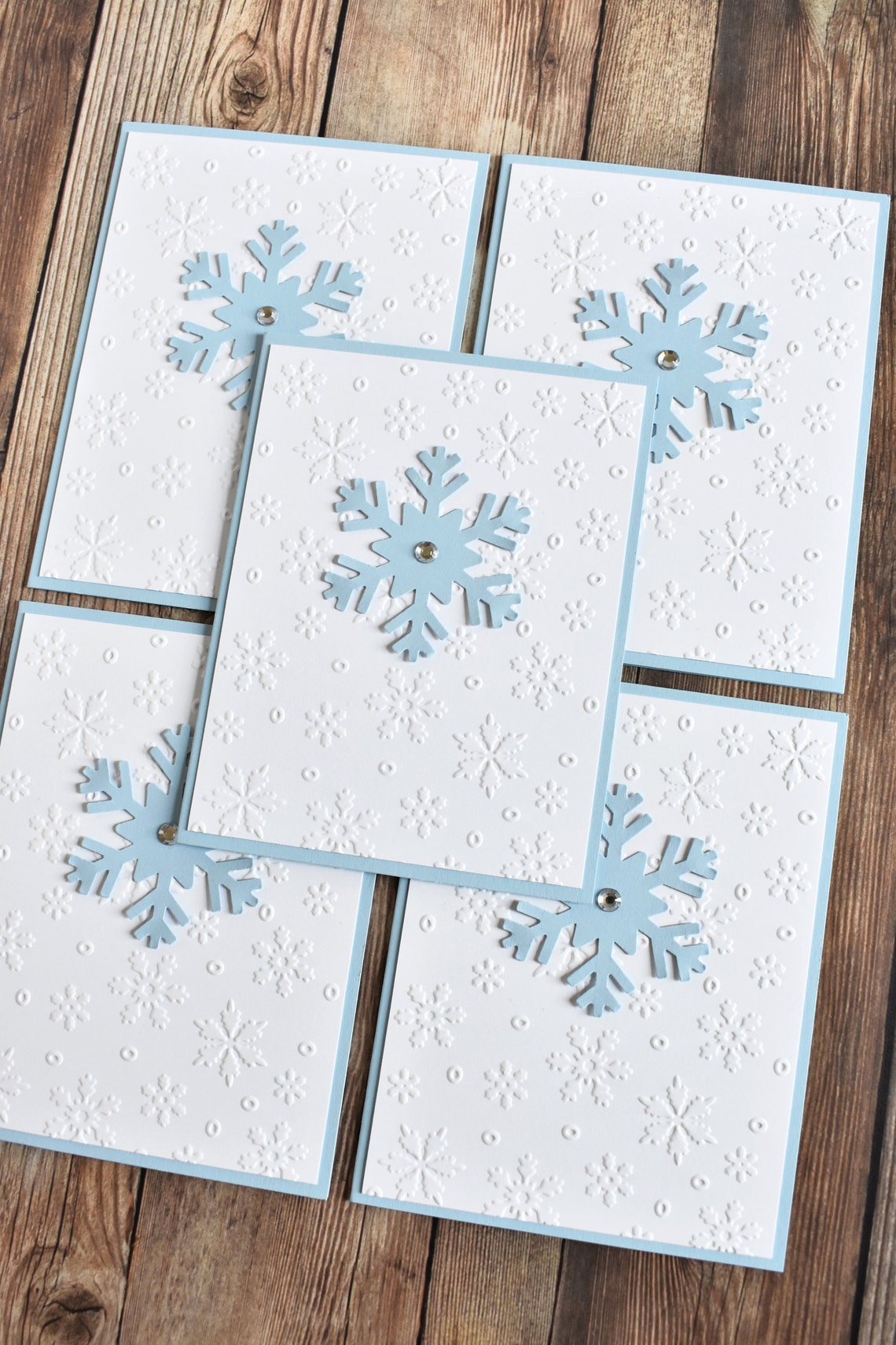 Snowflake Card Set Boxed Holiday Cards Embossed Christmas - Etsy