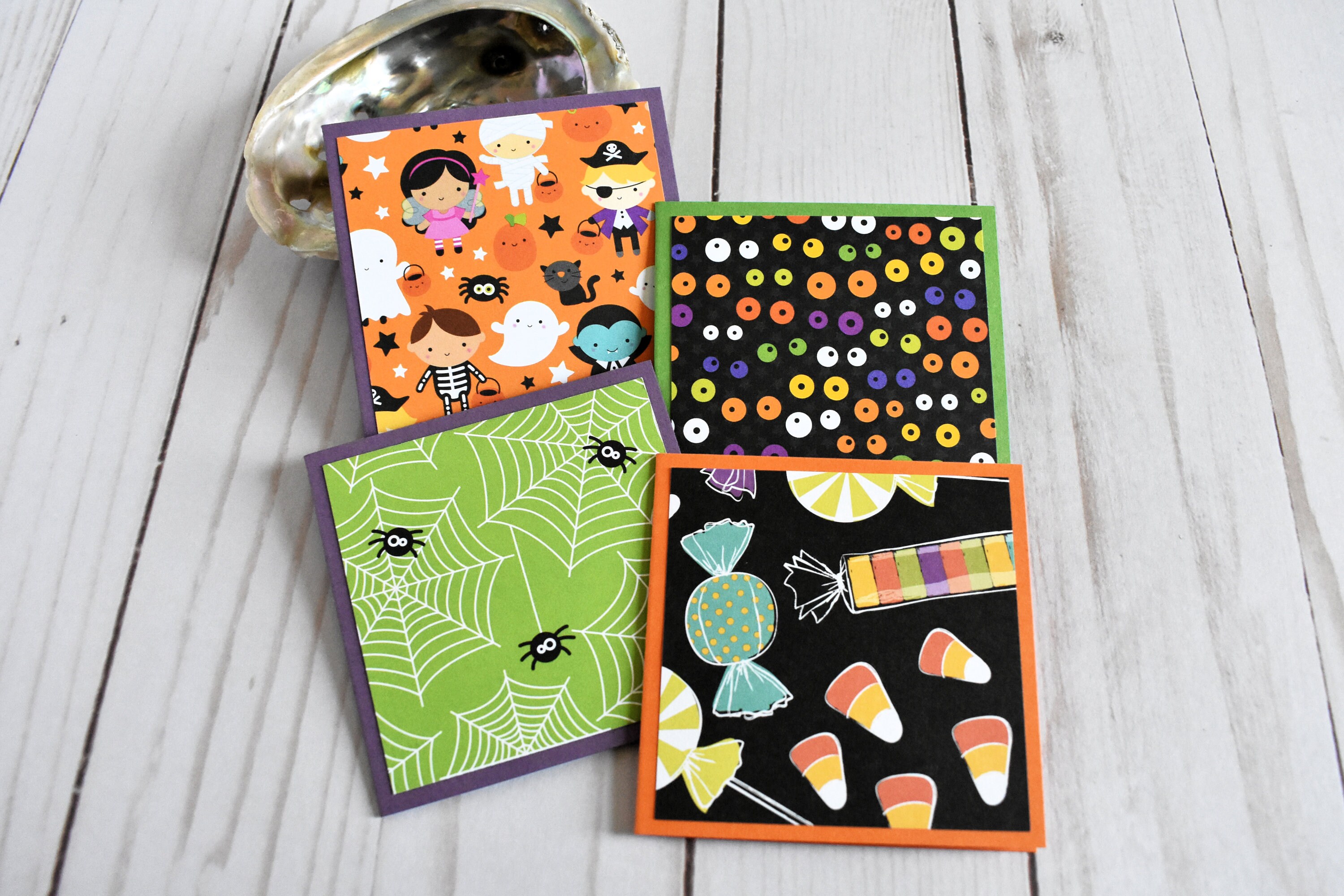 Mini Halloween Cards With Envelopes Set of 4 - Miniature Happy ...