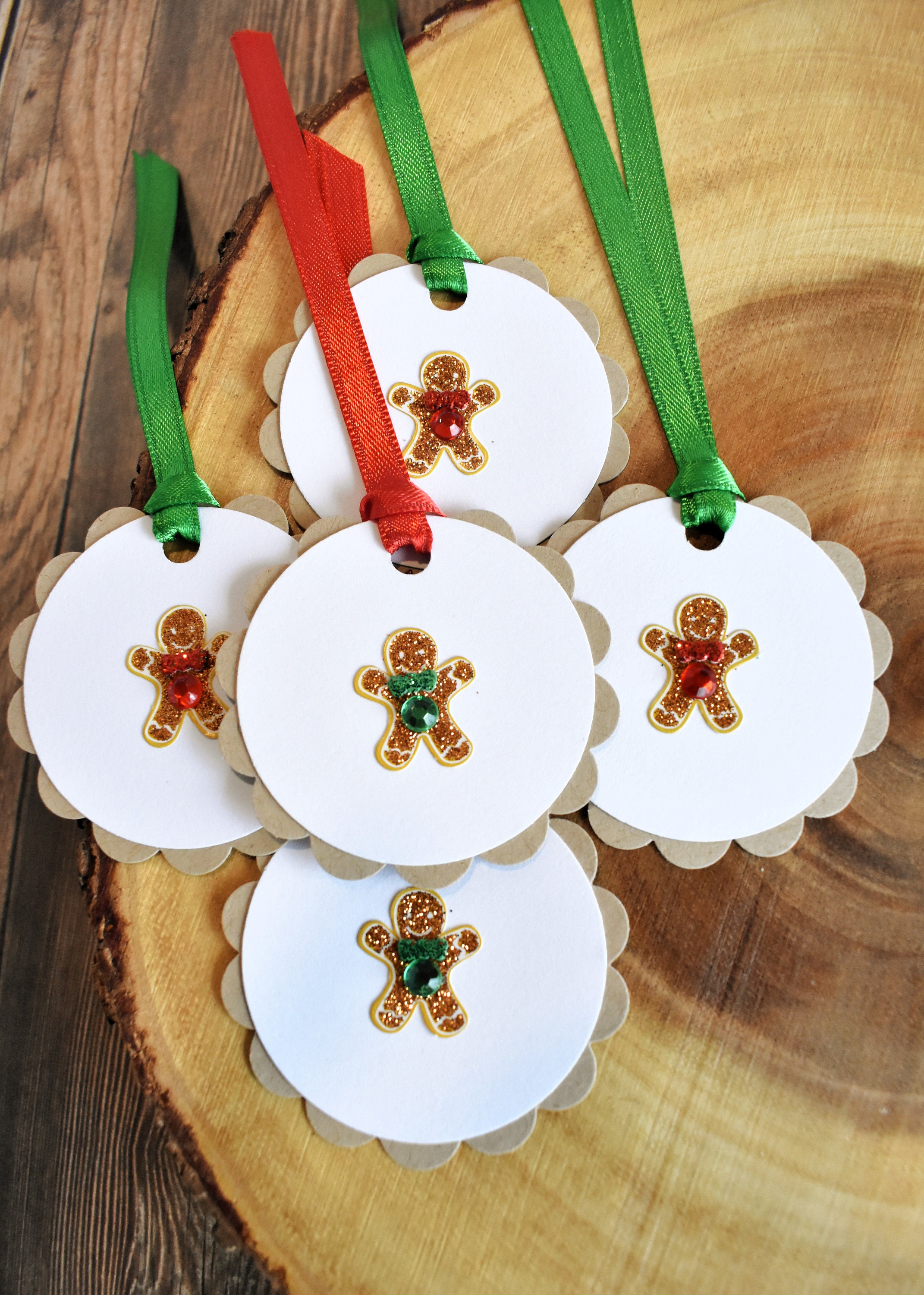 5 Gingerbread Man Christmas Gift Tags Kids Merry Christmas - Etsy