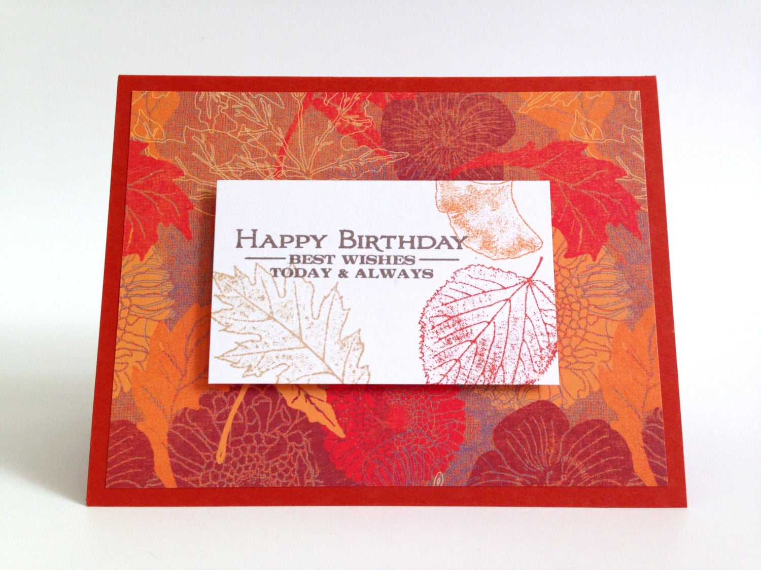 Fall Birthday Card Autumn Birthday Card Leaves Birthday - Etsy