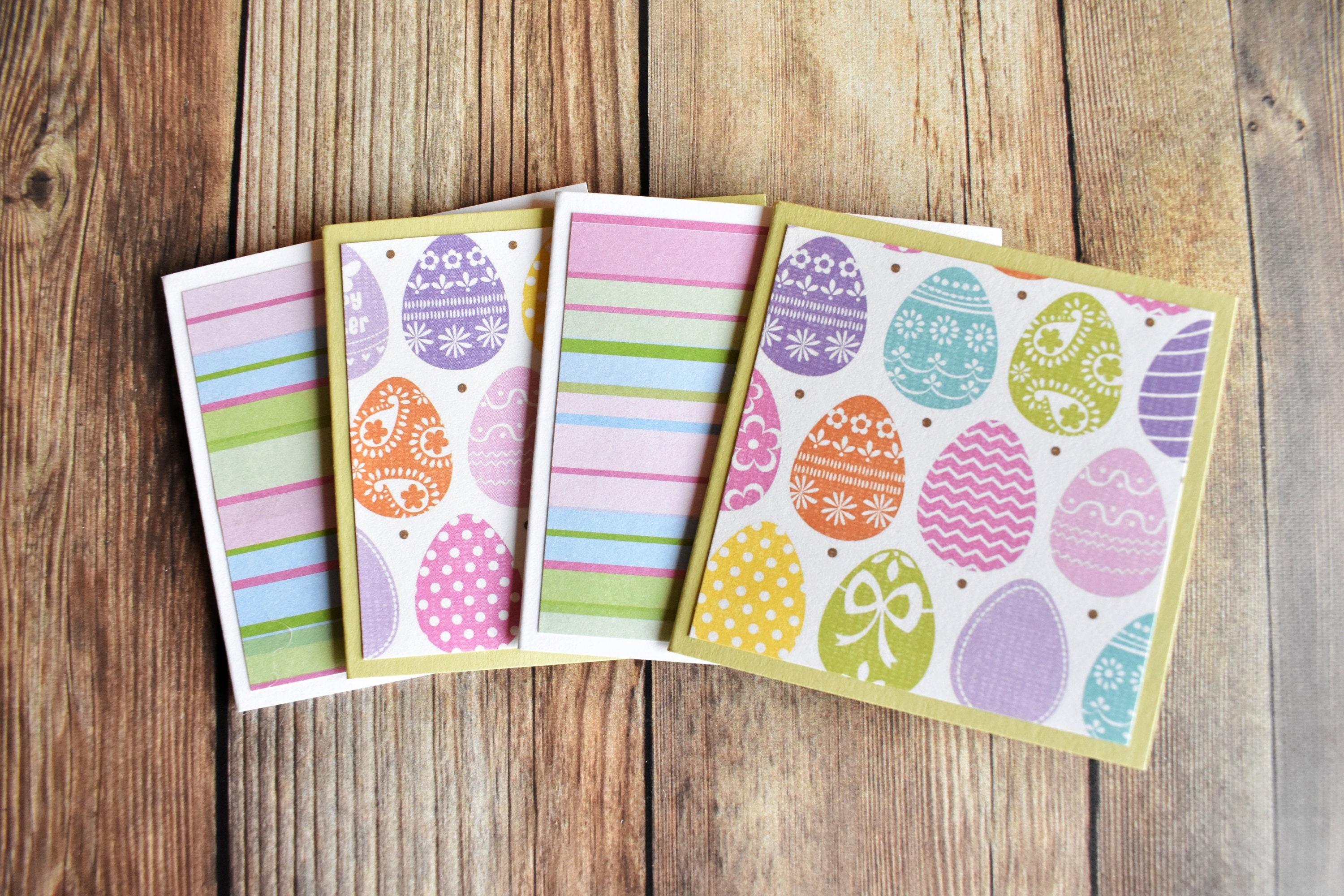 Blank Handmade Mini Easter Cards Set of 4 Mini Easter Notecards With ...