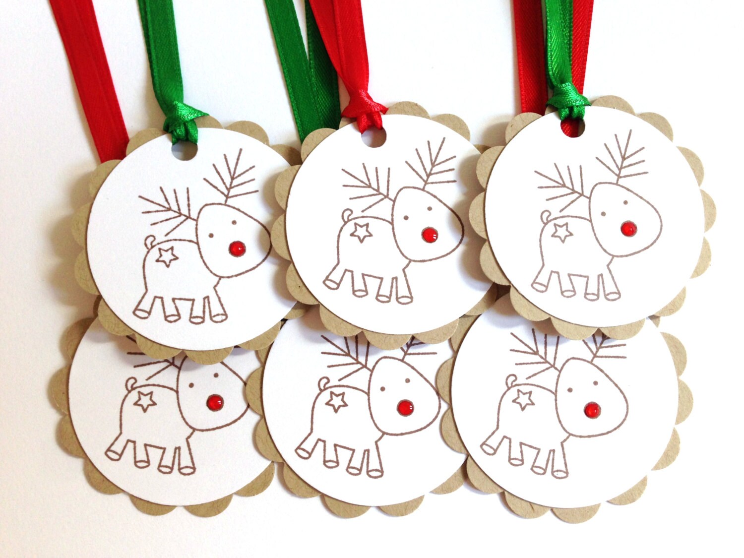 Christmas Gift Tags Reindeer Tags Rudolph Tags Holiday - Etsy