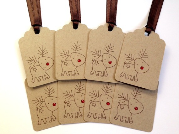 Reindeer Tags Rudolph the Red Nosed Reindeer Tags - Etsy