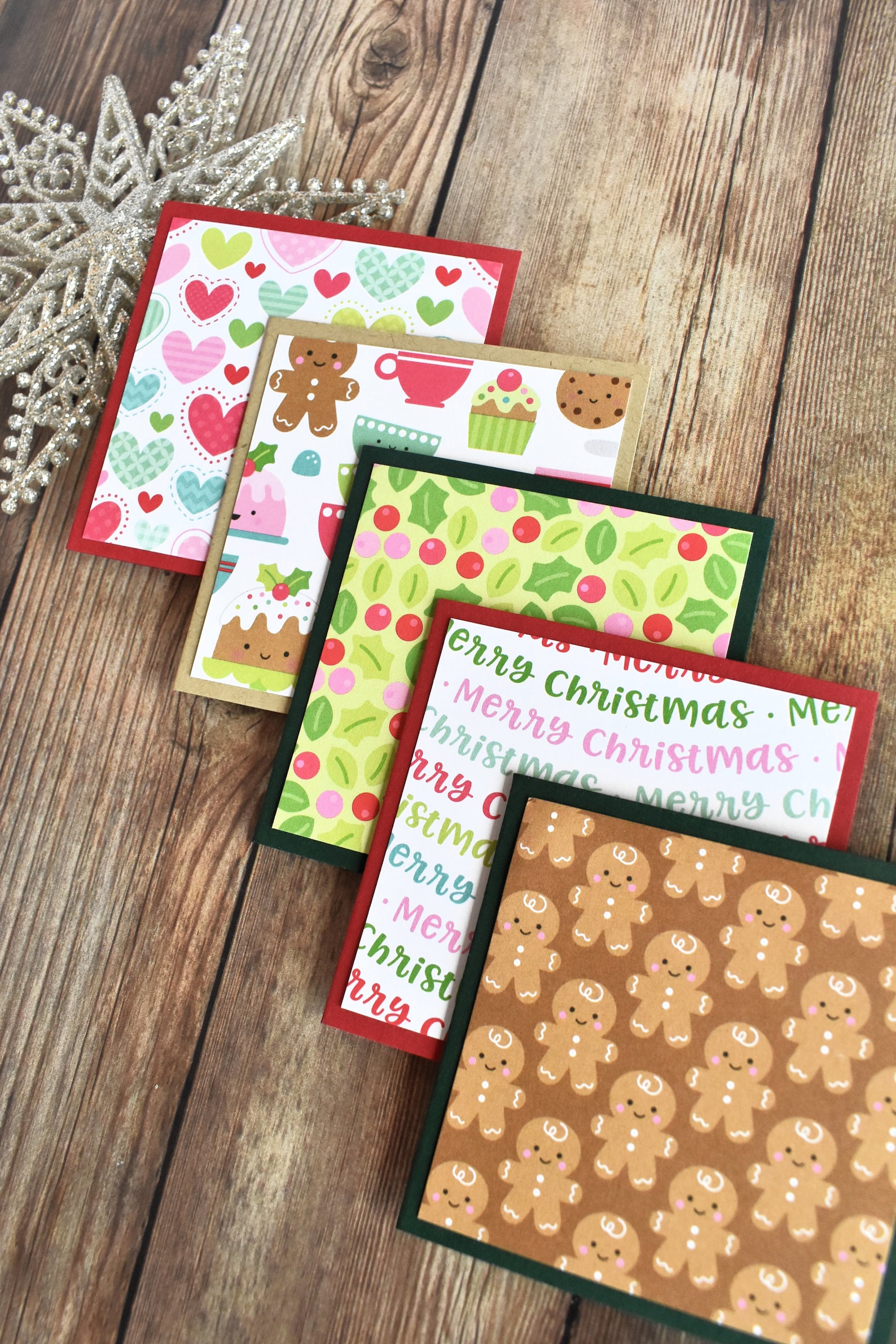 Mini Christmas Cards Mini Holiday Cards Tiny Gingerbread Christmas Card ...