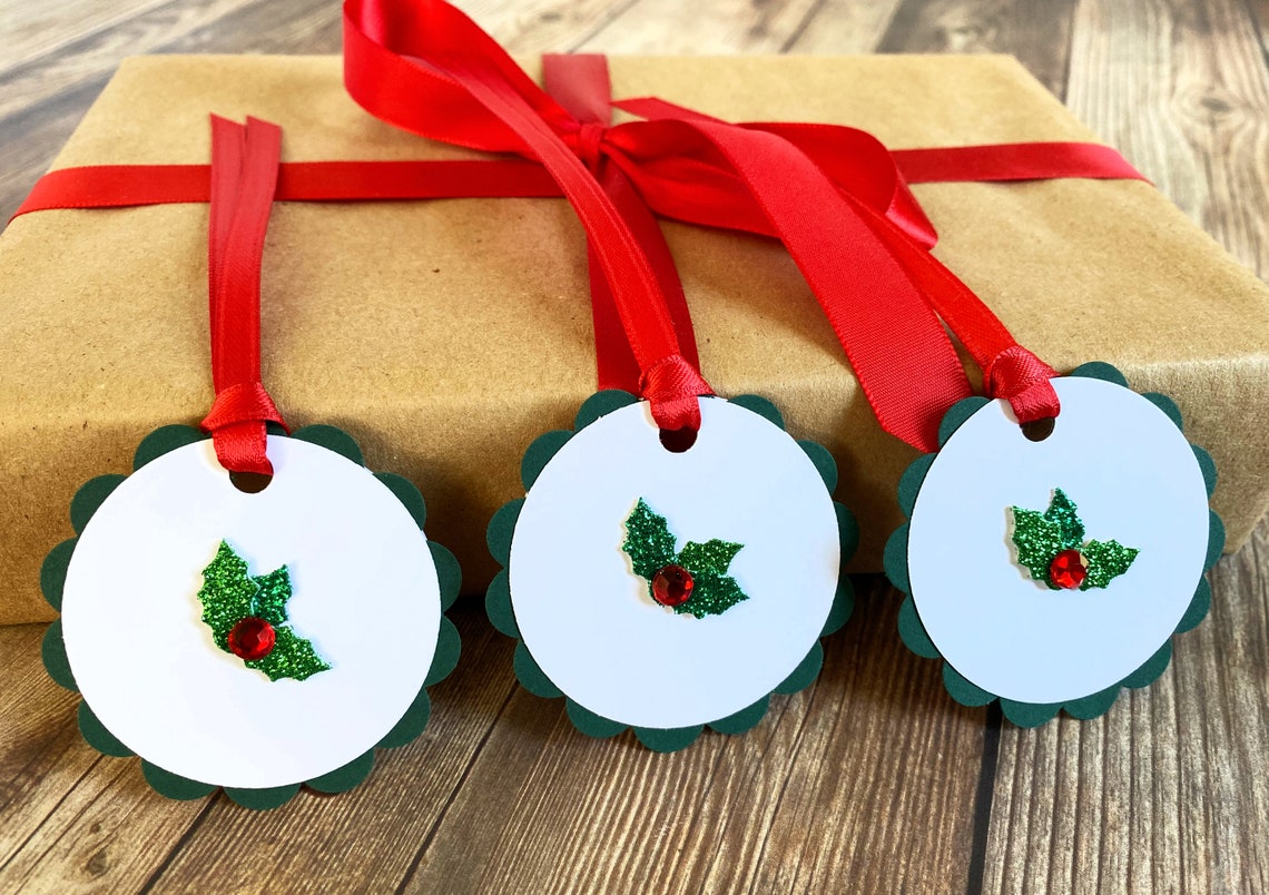 Christmas Gift Tags Holiday Gift Tag Set Christmas Favor Tags Glitter ...