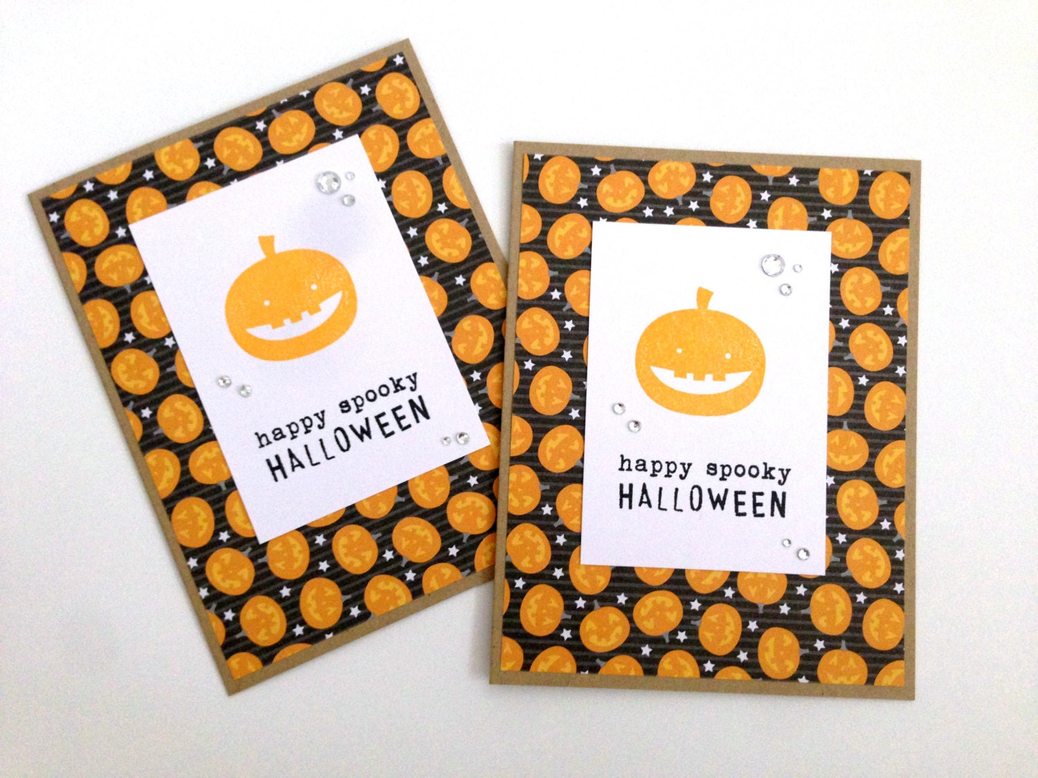 Halloween Card Set Happy Halloween Card Pumpkin Card - Etsy