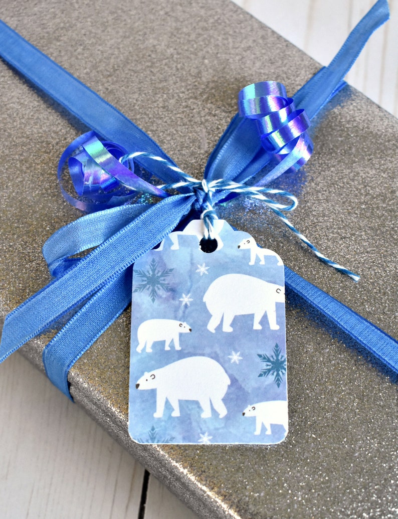 Blue & Purple Holographic Christmas Gift Tags Handmade - Etsy