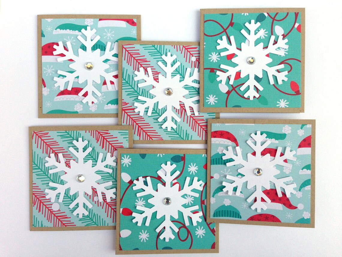 Mini Christmas Cards Mini Holiday Cards Tiny Christmas - Etsy