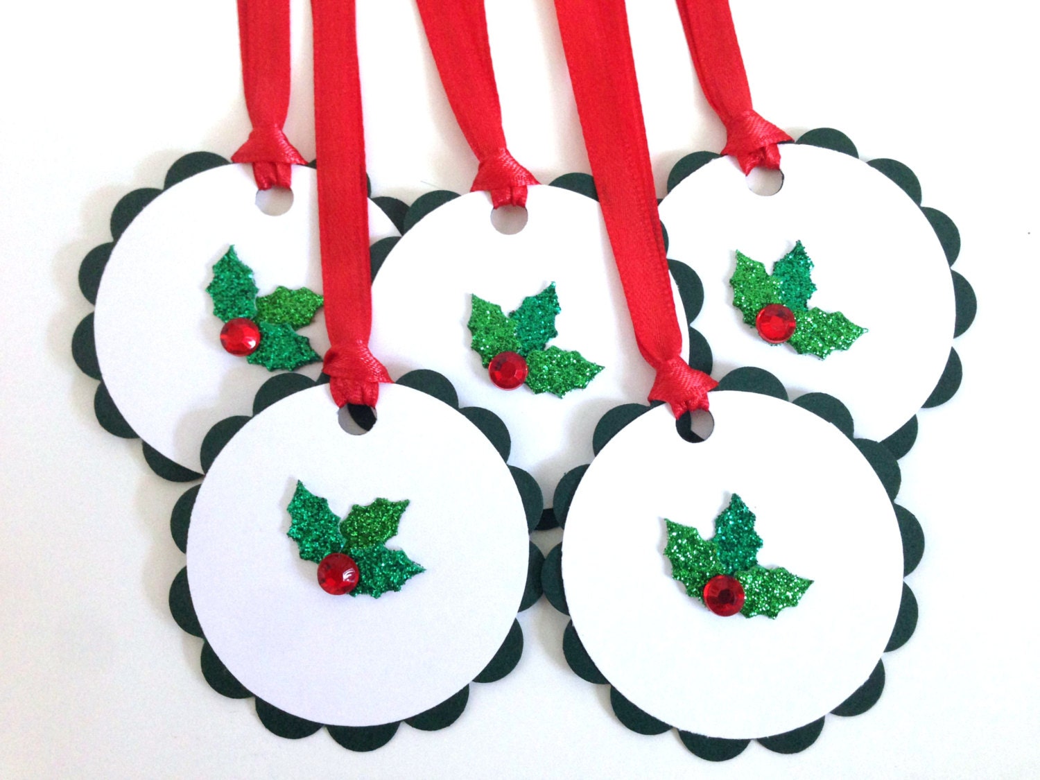 Christmas Gift Tags Holiday Gift Tag Set Christmas Favor Tags Glitter ...