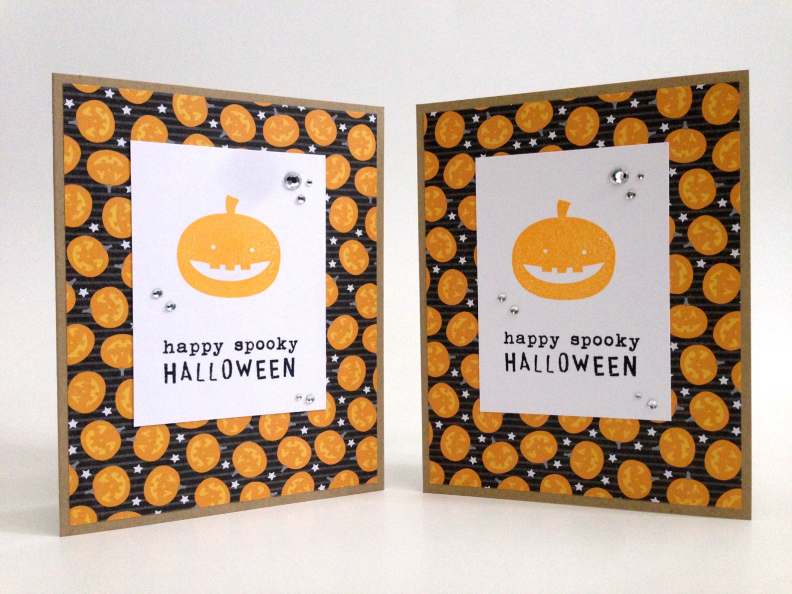 Halloween Card Set Happy Halloween Card Pumpkin Card - Etsy