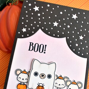 Cute Ghost Kids Halloween Card Boo Happy Halloween Card for Girl Trick ...
