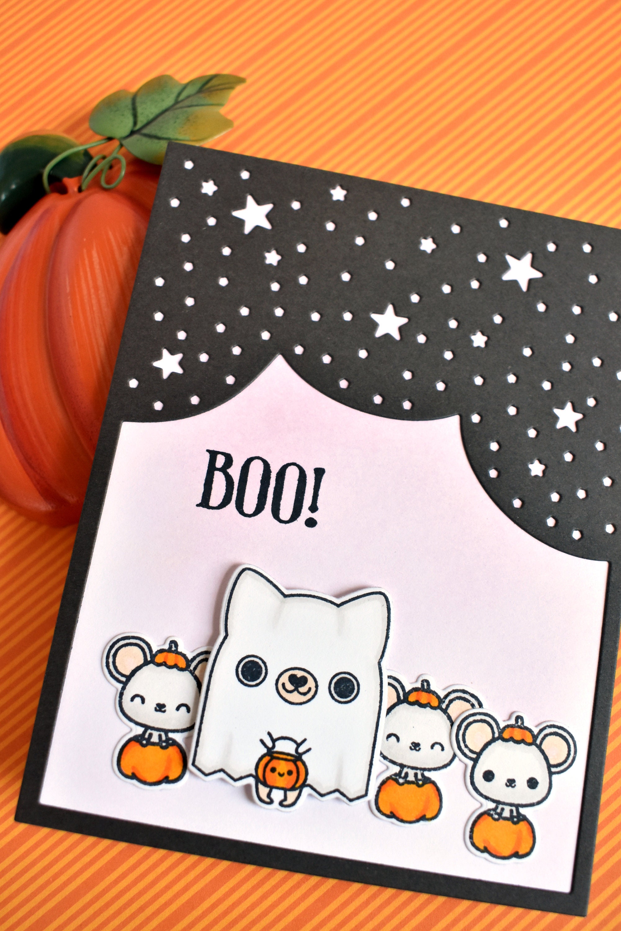Cute Ghost Kids Halloween Card Boo Happy Halloween Card for Girl Trick ...