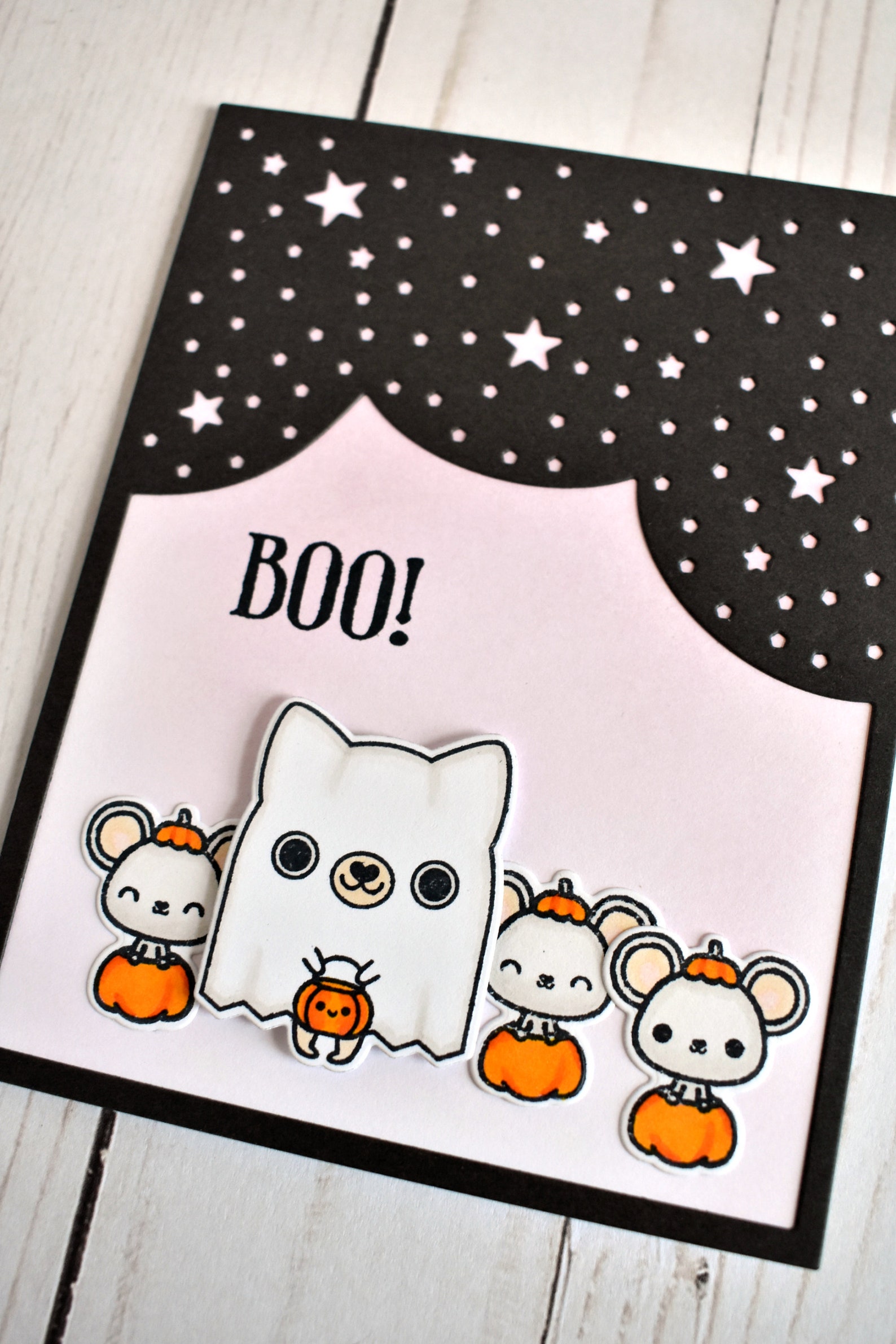 Cute Ghost Kids Halloween Card Boo Happy Halloween Card for Girl Trick ...