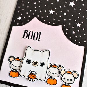 Cute Ghost Kids Halloween Card Boo Happy Halloween Card for Girl Trick ...