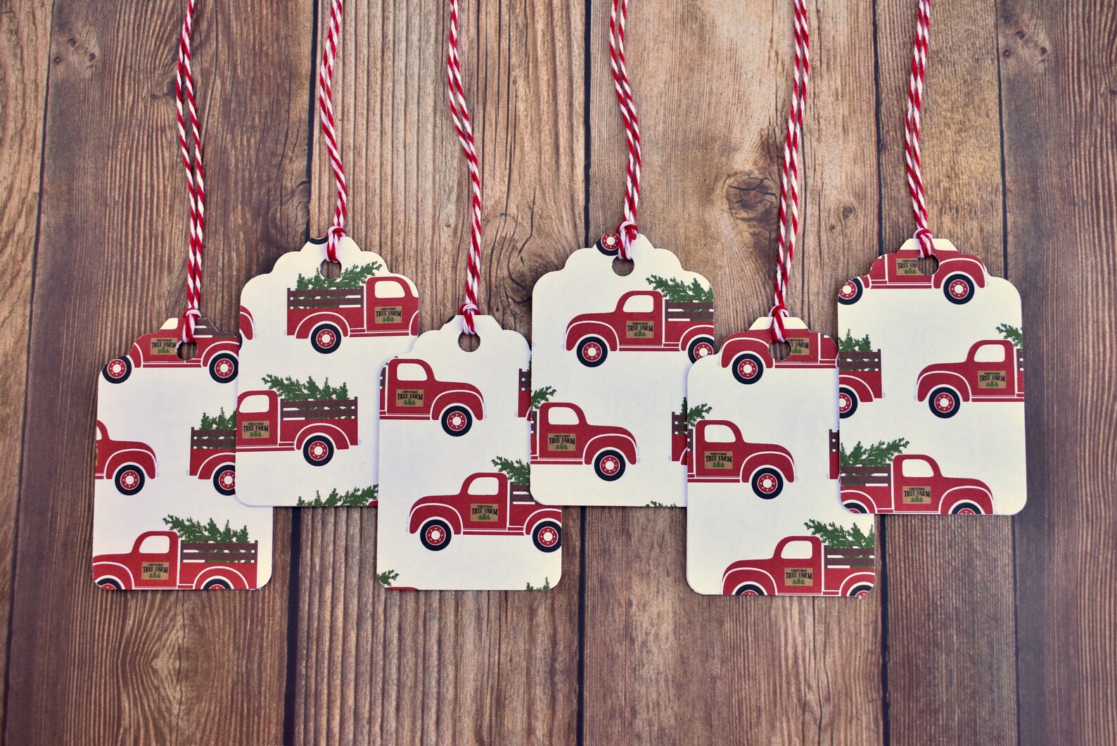 Handmade Red Truck Christmas Gift Tags With String Rustic Christmas ...