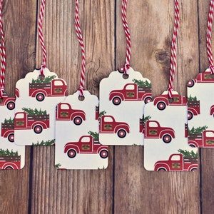 Handmade Red Truck Christmas Gift Tags – Rustic Holiday Wrapping - Etsy