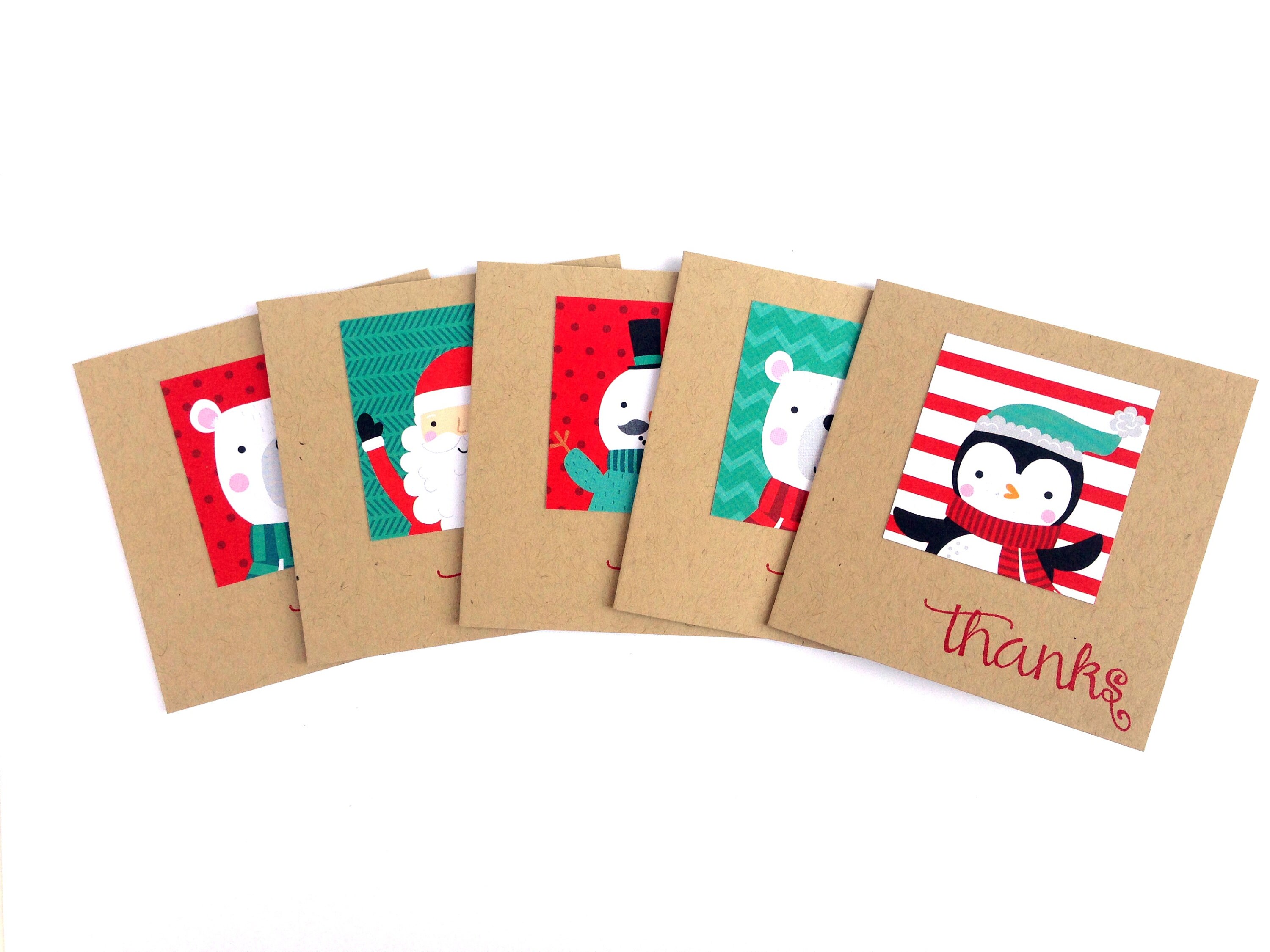 Mini Christmas Thank You Card Mini 3 X 3 Cards With Envelopes Mini ...