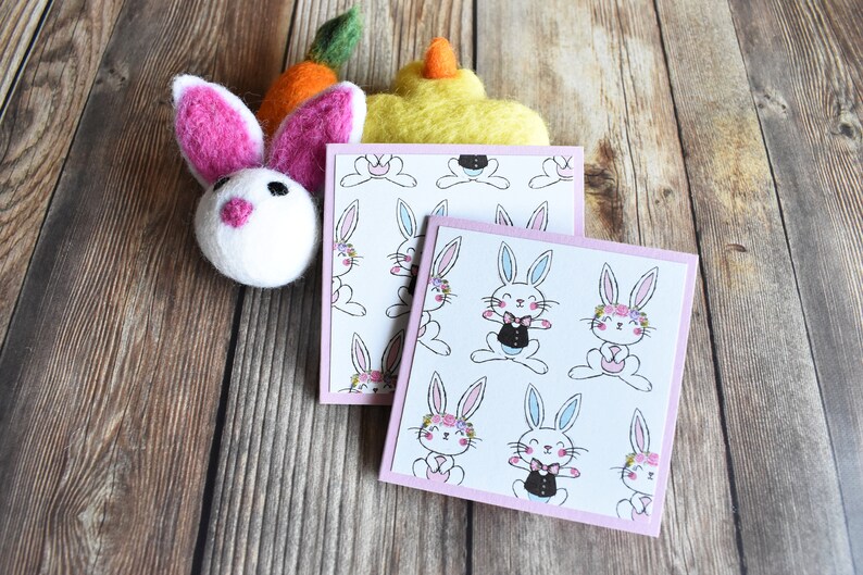 Mini Easter Note Cards Easter Bunny Cards Easter Basket Gifts for Kids ...