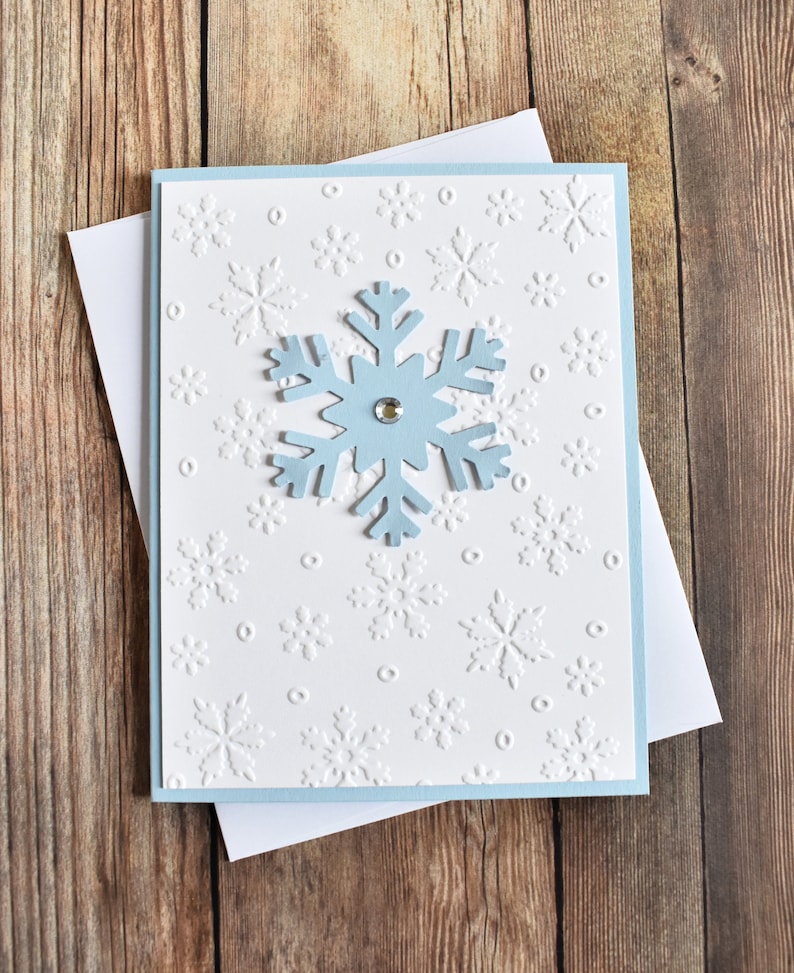 Snowflake Card Set Boxed Holiday Cards Embossed Christmas - Etsy