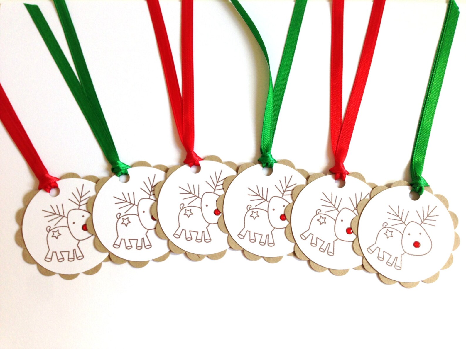 Christmas Gift Tags Reindeer Tags Rudolph Tags Holiday - Etsy