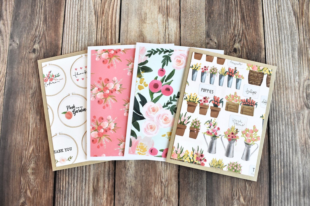 Handmade Market Garden Stationary Set - Blank Floral Note Cards ...