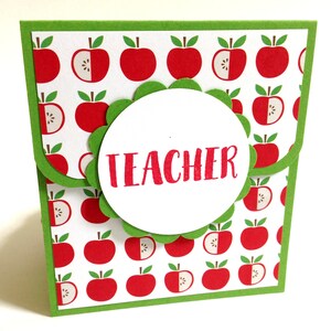 Back to School Gift Card Holder Handmade Teacher Gift Card Holder Apple ...