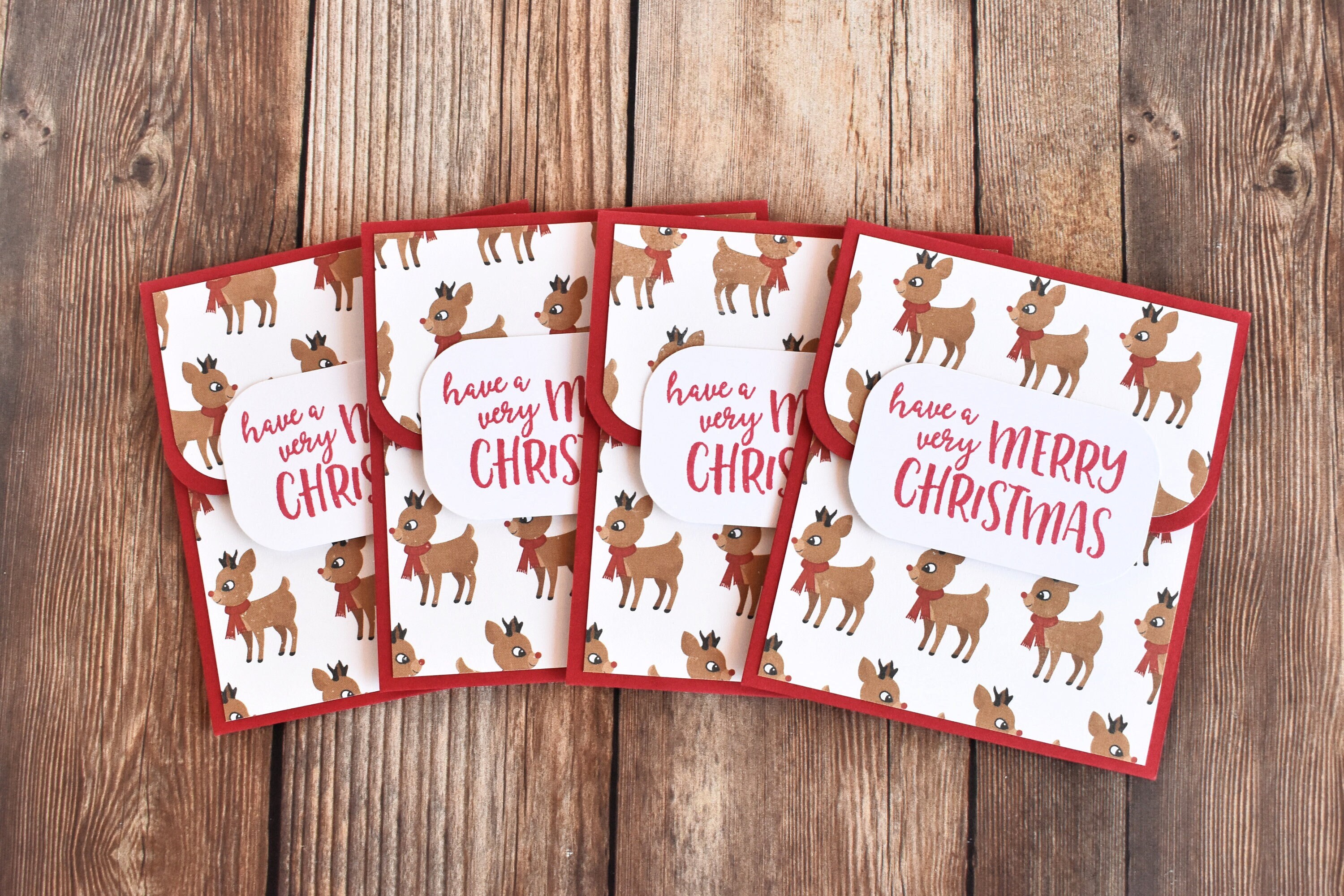 4 Rudolph the Red Nosed Reindeer Christmas Gift Card Holders - Etsy