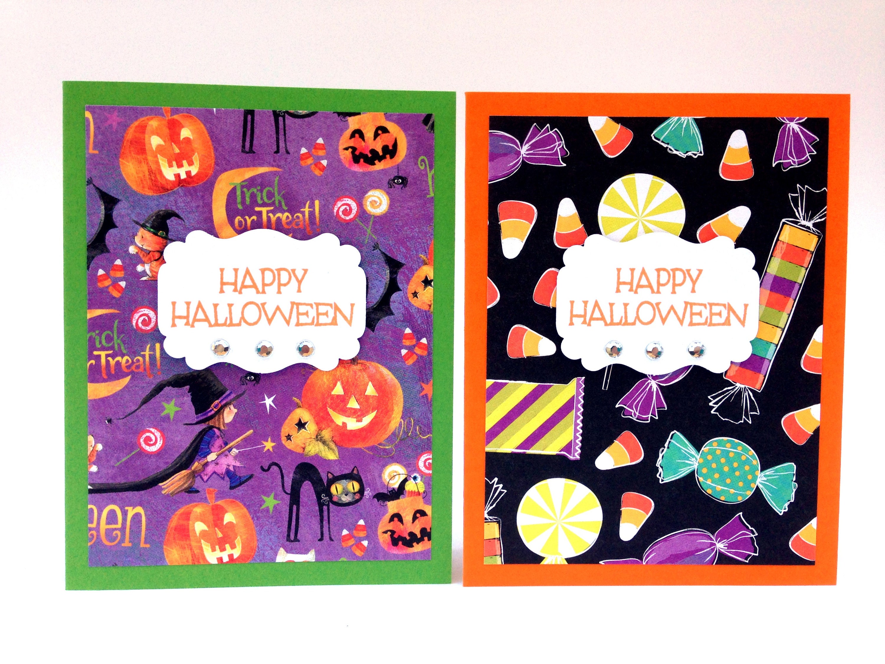 Halloween Cards for Kids Happy Halloween Cards Handmade Witch Pumpkin ...