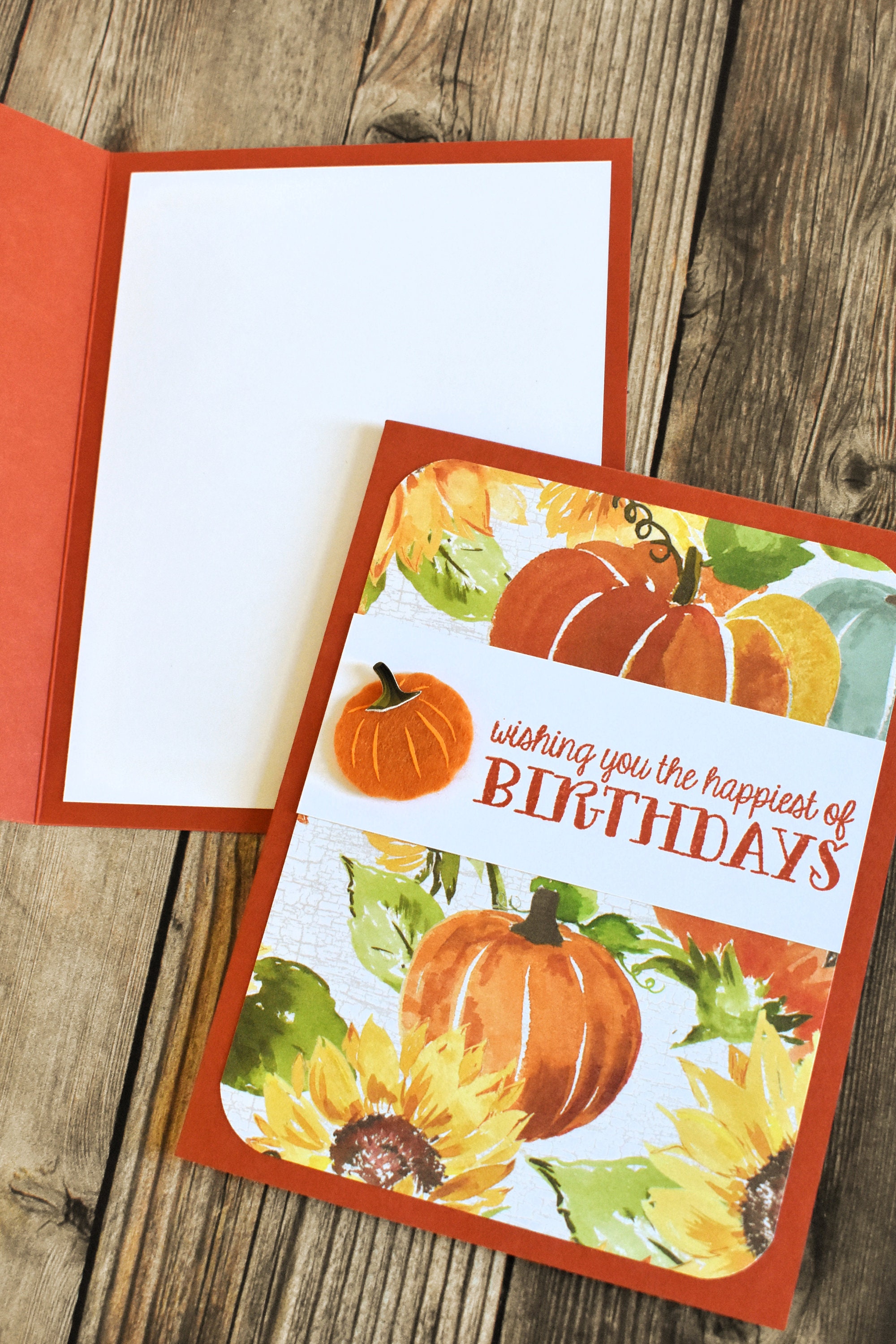 Fall Birthday Card for Sister - Autumn Pumpkin Birthday Greeting Card ...