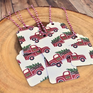 Handmade Red Truck Christmas Gift Tags – Rustic Holiday Wrapping - Etsy