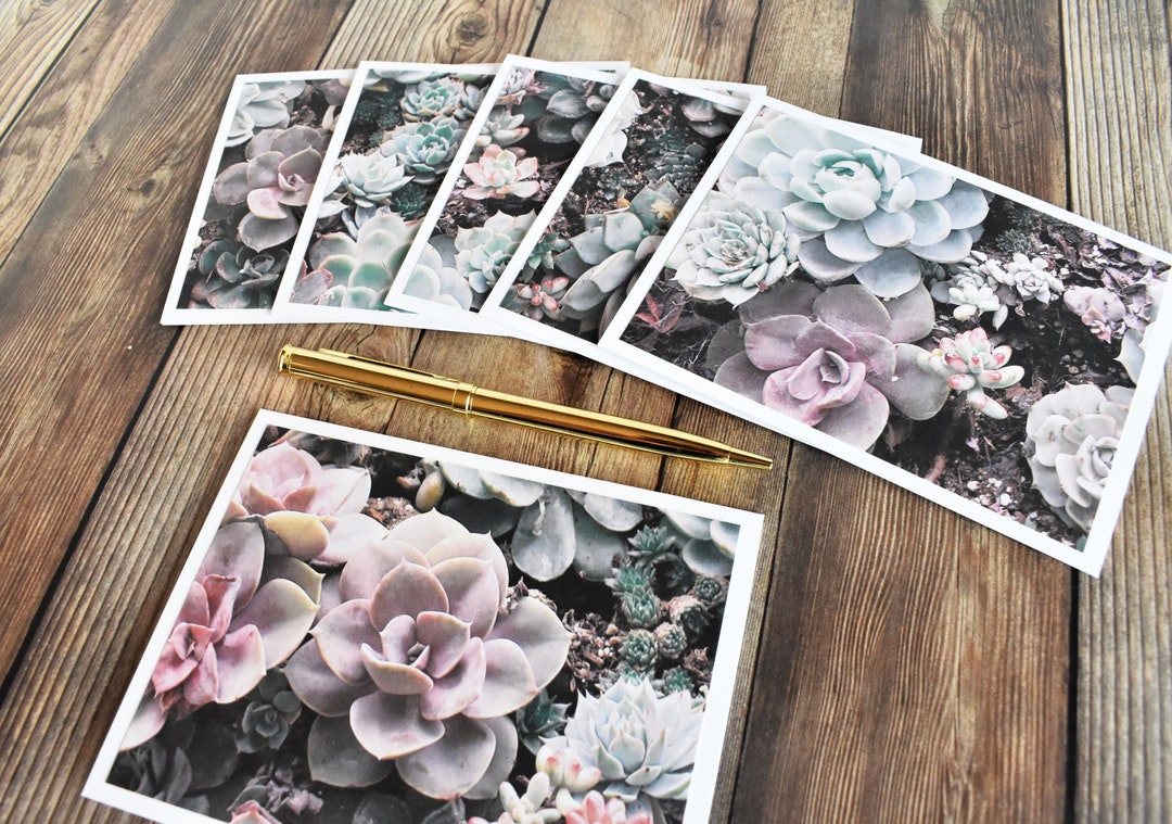 6 Handmade Succulent Cards - Plant Birthday Cards - Garden Lover Cards ...