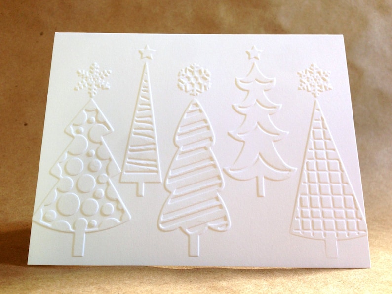 White Embossed Cards - Embossed Christmas Cards - Christmas Cards Boxed ...