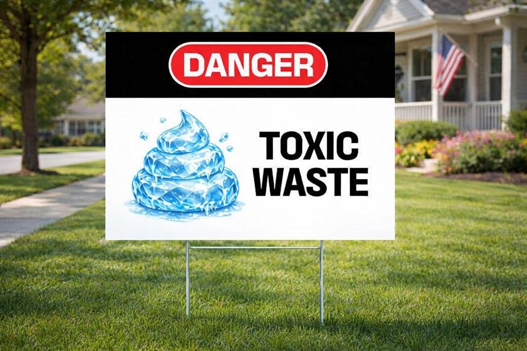 Danger Toxic Waste Yard Sign, Funny Warning Lawn Sign, Political Satire ...