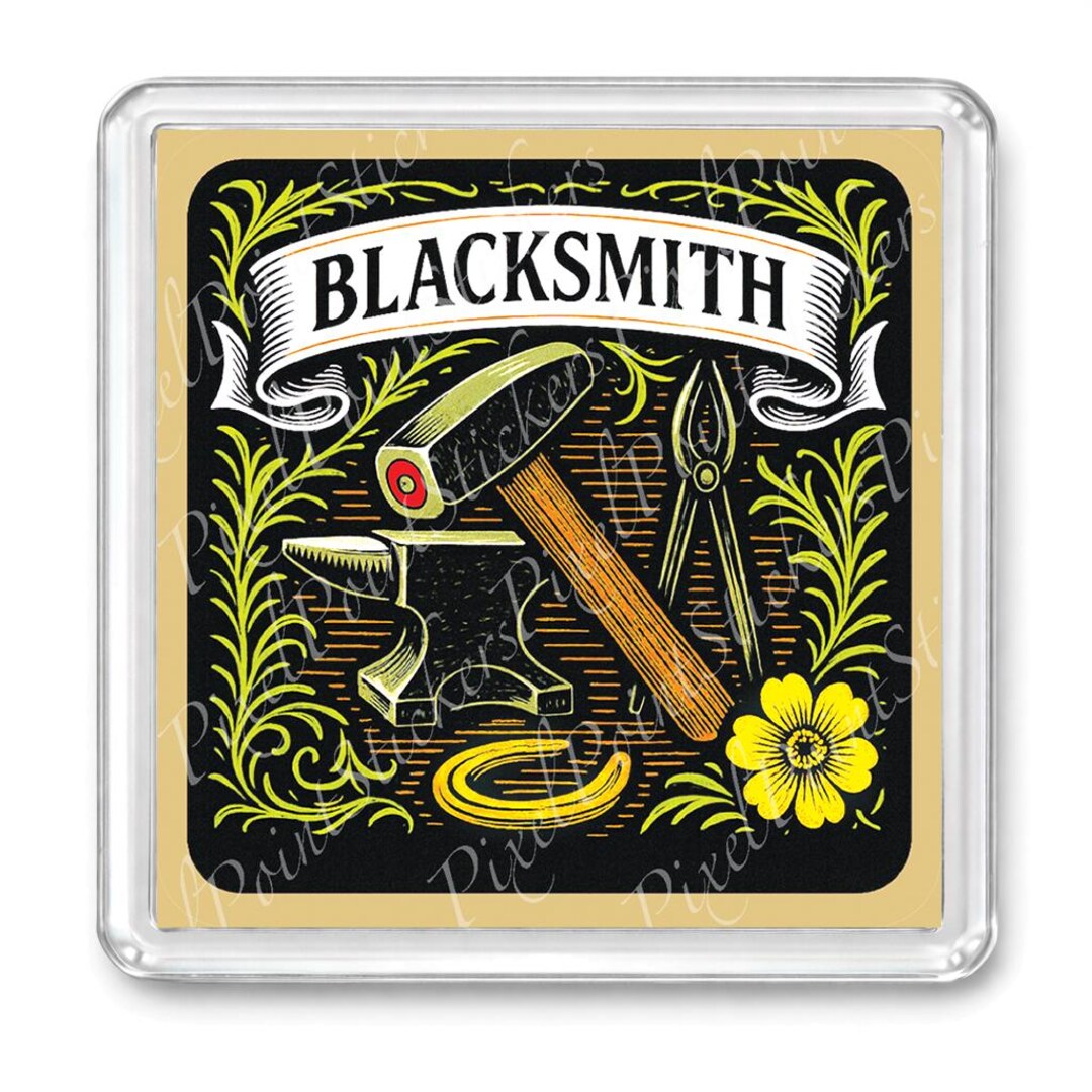 Blacksmith Magnet – Vintage Blacksmith Art, Metalworker Gift, Workshop ...