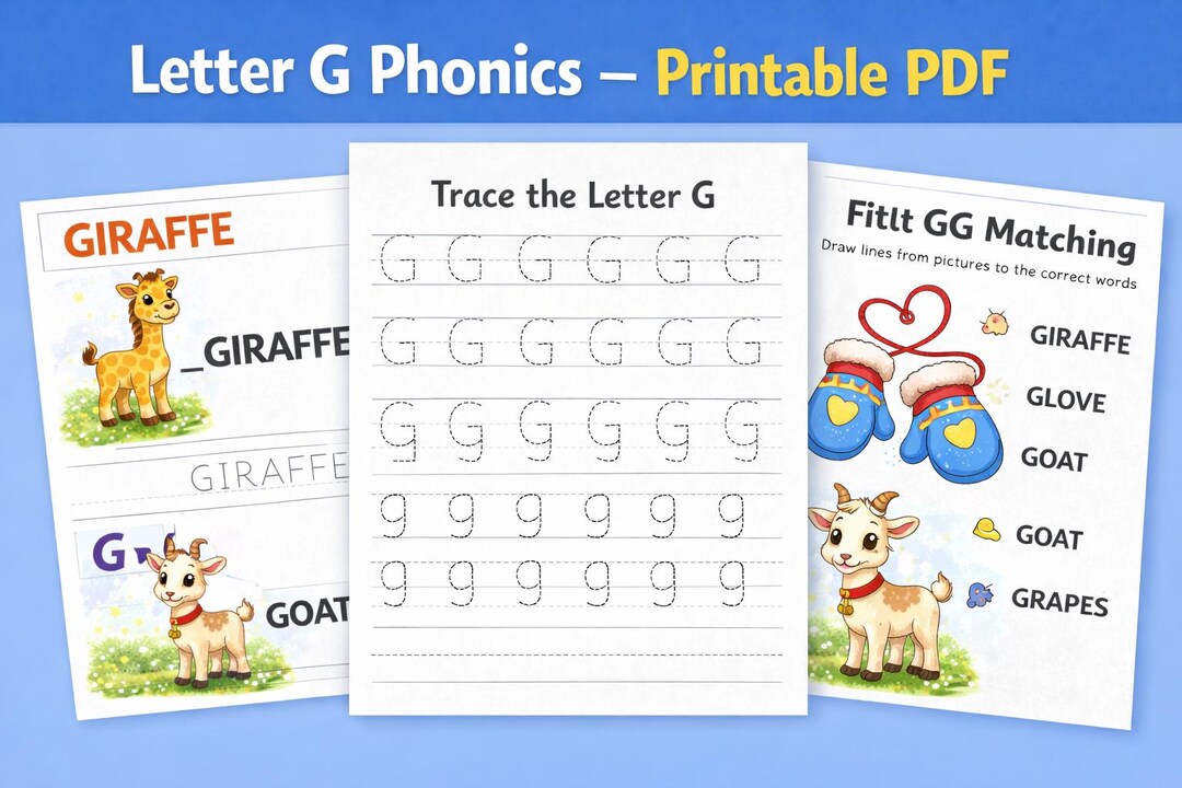 Letter G Phonics Worksheets | Letter Tracing Printable PDF for ...