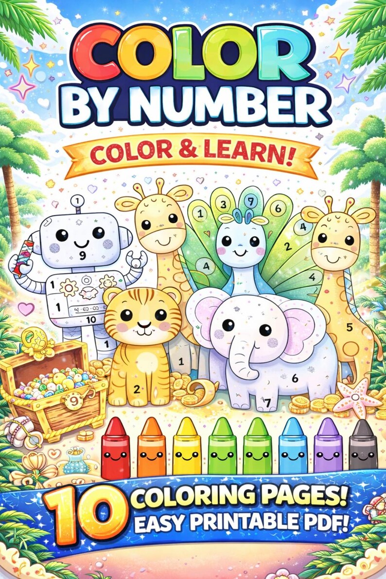 Color by Number for Preschool | Numbers 1–10 | Easy Coloring Pages ...