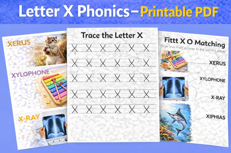Letter X Phonics Workbook | Printable PDF | Alphabet Letter X ...