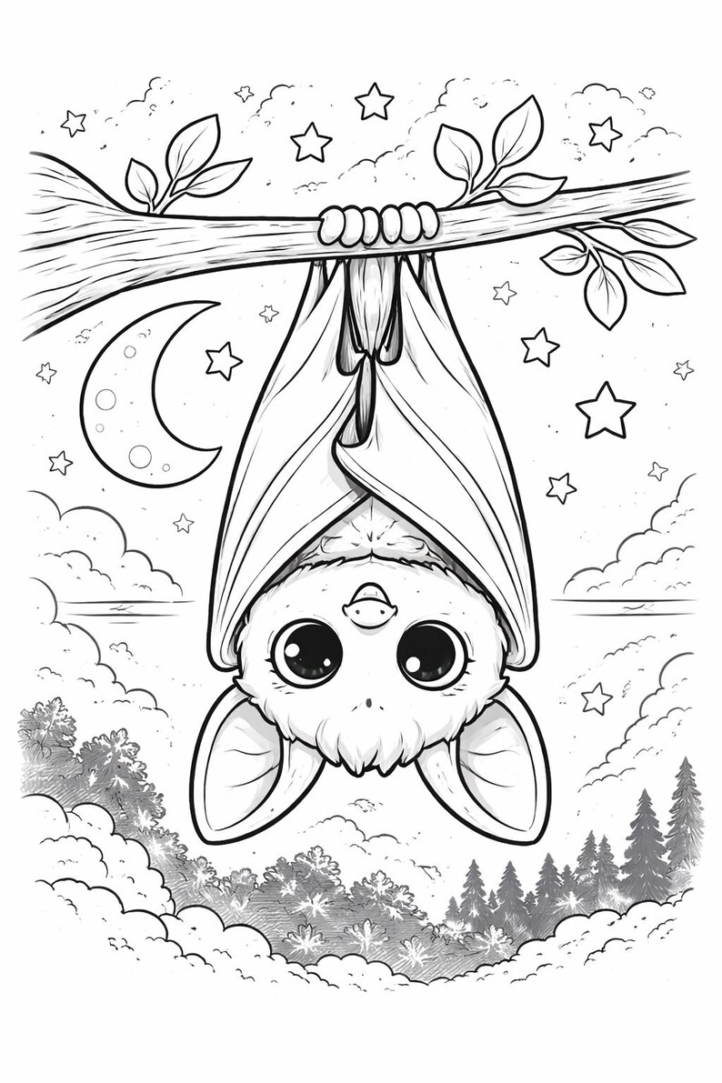 Cute Nocturnal Animals Coloring Pages for Kids Printable | Woodland ...