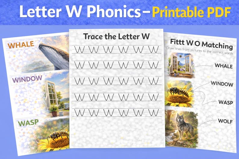 Letter W Phonics Workbook | Printable Alphabet Worksheets | Preschool ...