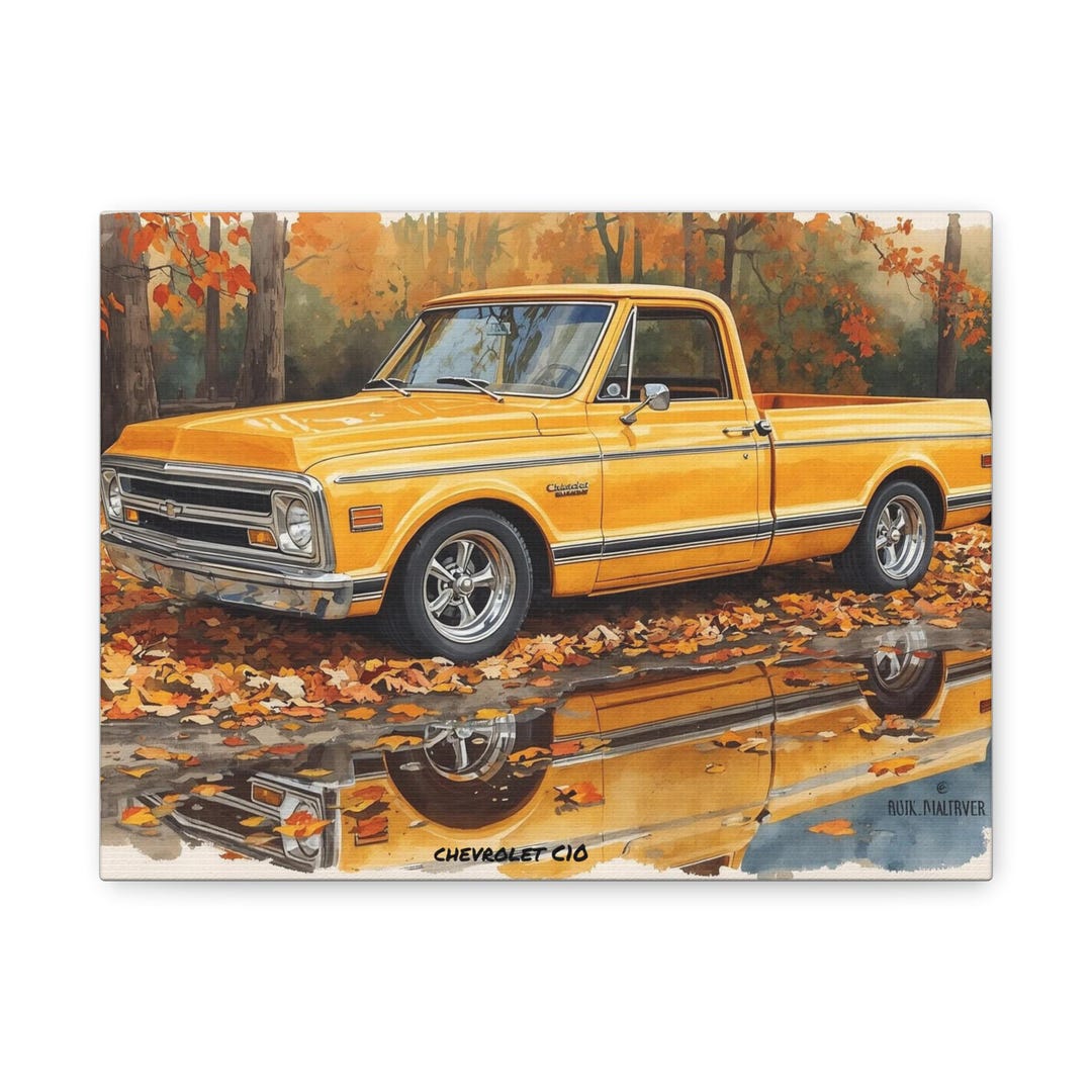 Classic Yellow Chevy Pickup Canvas - Etsy