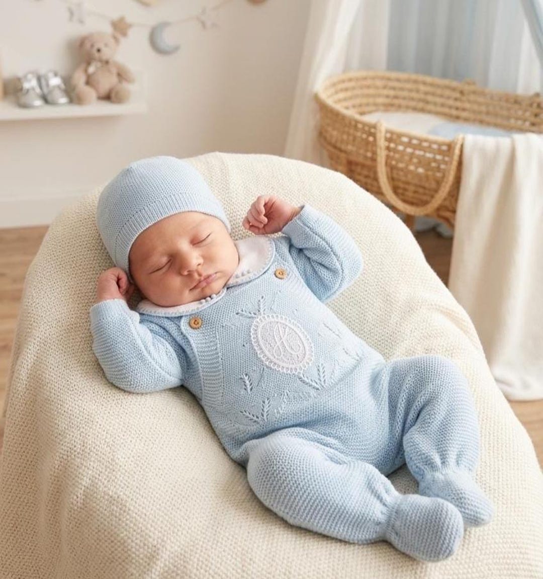 Knit Newborn Boy First Outfit Spanish Newborn Hospital Knitted Set Peto ...