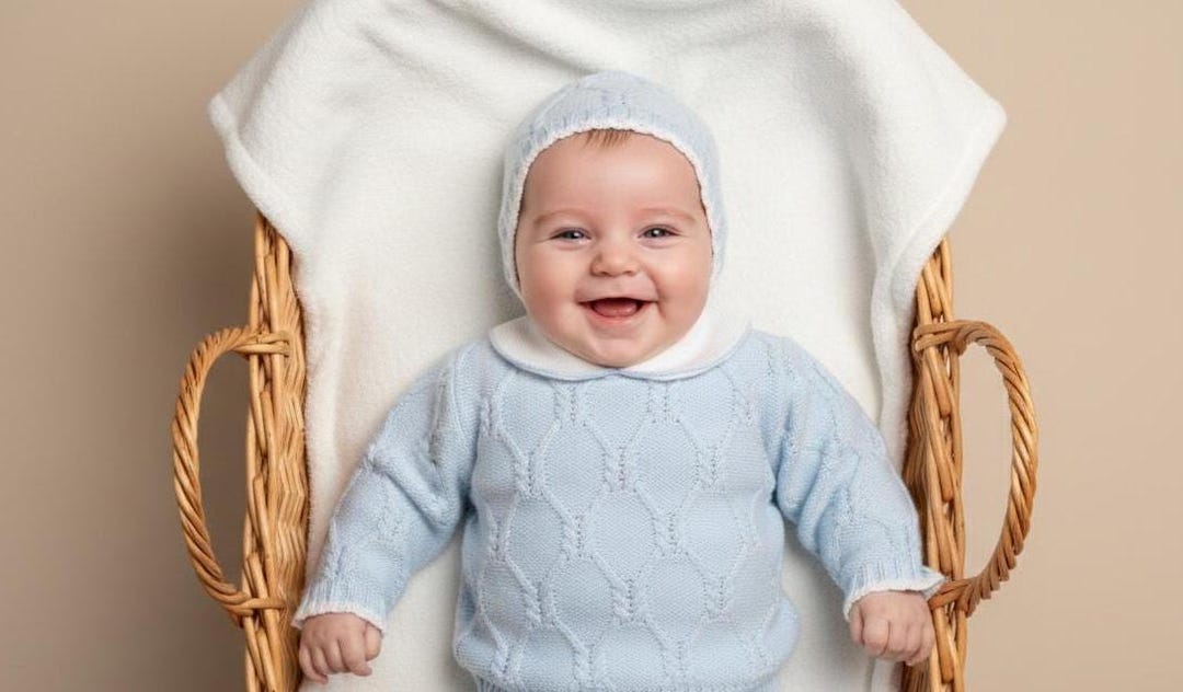 Knit Baby Boy Spanish Knitted Newborn Outfit Cotton Set Peto Primera ...