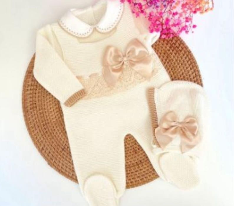 Girl Newborn Spanish Knitted Knit Set Primera Puesta Baby Clothing ...
