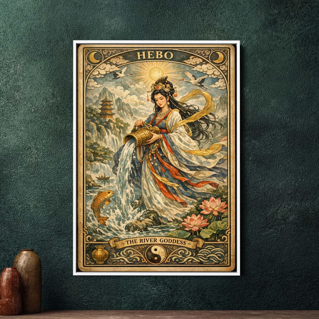 Hebo Ancient God Tarot Card Art, Large Framed Canvas Wall Decor ...