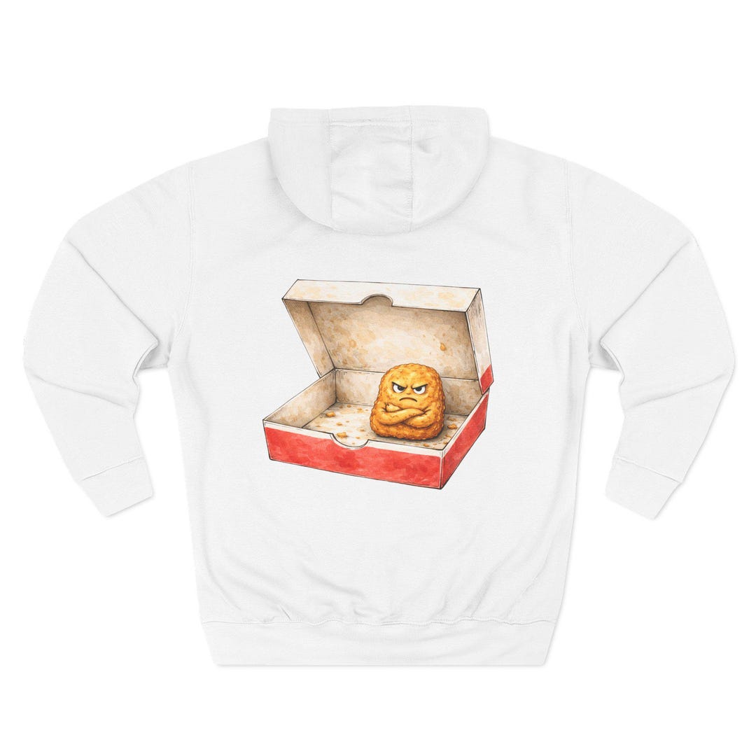 Lonely Nugget Hoodie | Angry Chicken Nugget in Box Graphic - Etsy