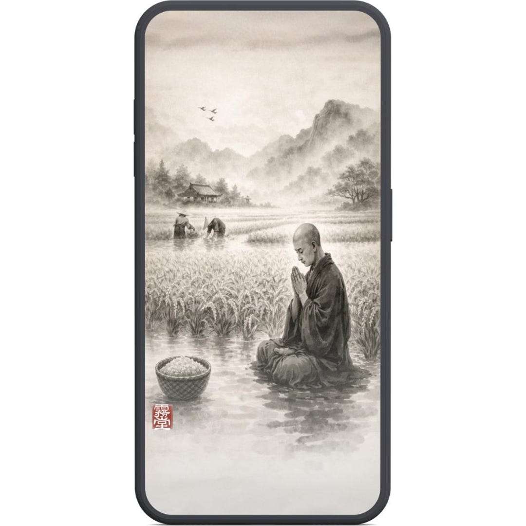 Japanese Joining Hands in Gratitude for the Rice Art Wallpaper, Zen Fog ...