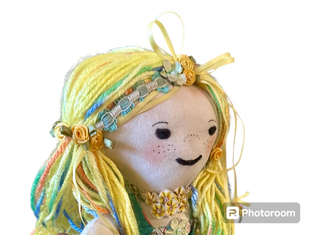 Yellow Hair Doll, Rag Doll, Handmade Cloth Doll - Etsy