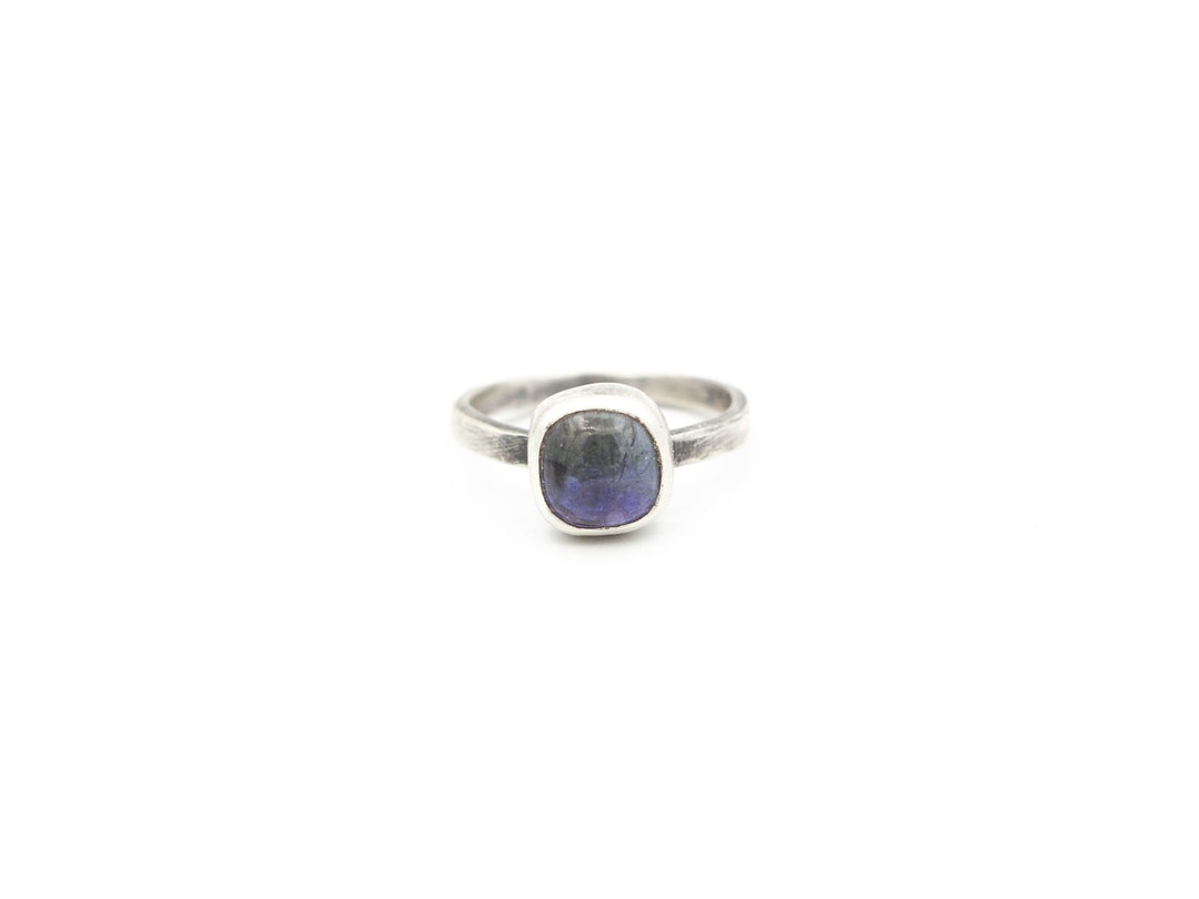 Square Tanzanite Ring Sterling Silver Duo-chromatic Stone Unisex Size 7 ...