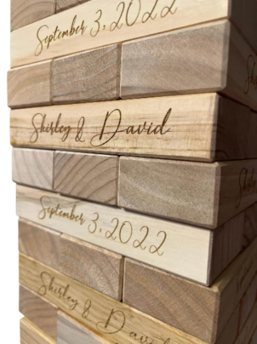 Custom Wedding Giant Tumble Tower With Carrying Case - Etsy